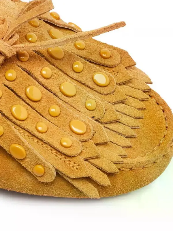 TOD'S Suede Loafers With Fringe And Studded Sole