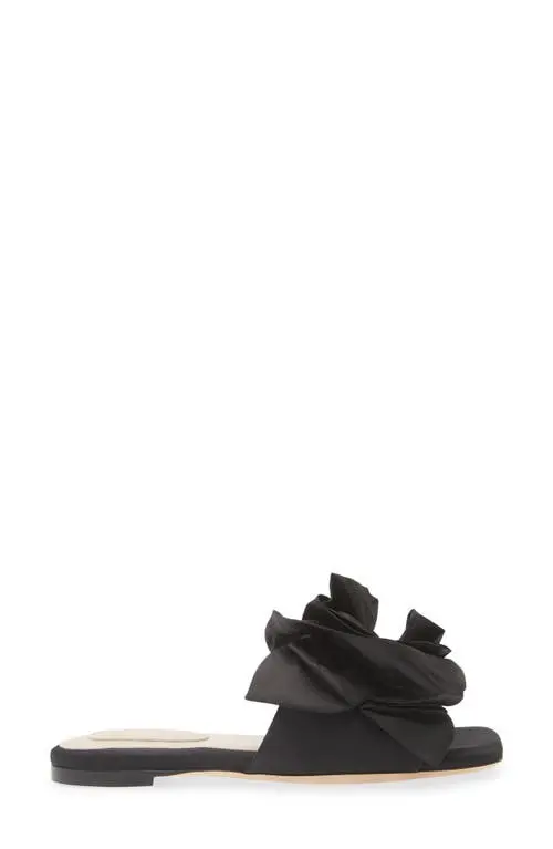 Simone Rocha Pressed Rosette Slide Sandal - Black/black