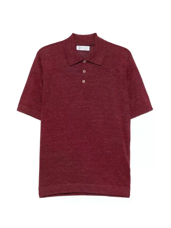 Brunello Cucinelli Buttoned Short-sleeve Polo Shirt - Red