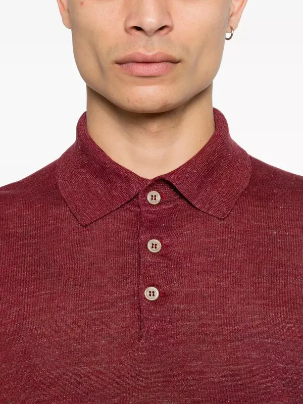 Brunello Cucinelli Buttoned Short-sleeve Polo Shirt - Red