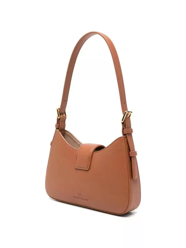 Elisabetta Franchi Small Logo-charm Shoulder Bag - Brown
