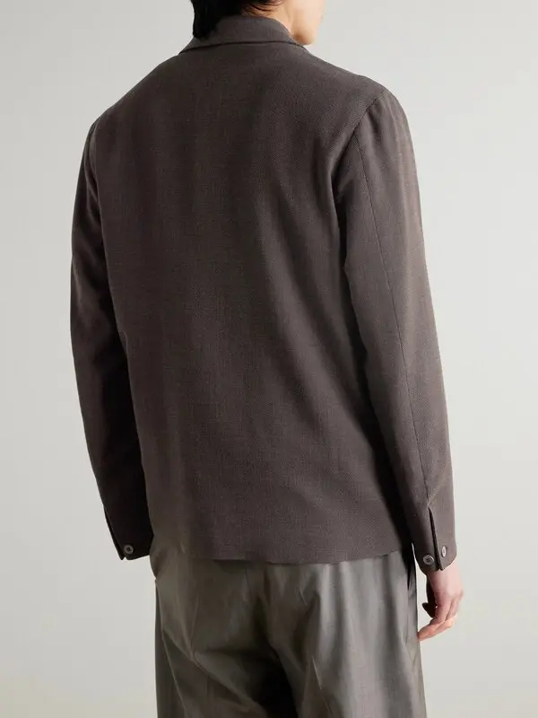 Sunspel Textured Wool-blend Harrington Jacket