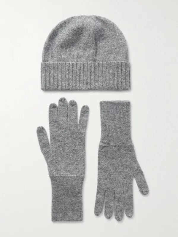 ALLUDE Cashmere Scarf, Beanie, And Gloves Set