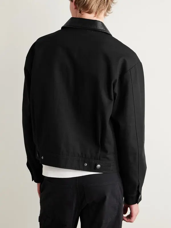 NILI LOTAN Donatello Canvas Jacket With Leather Trim