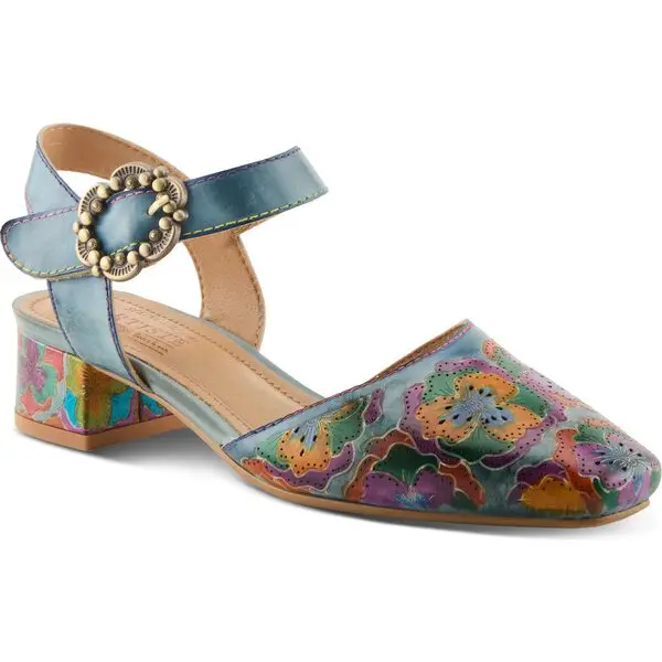 SPRING STEP SHOES Ankle Strap Pump - Blue Multi
