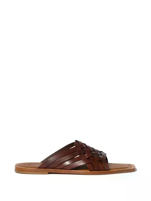 Miu Miu Woven Leather Slides