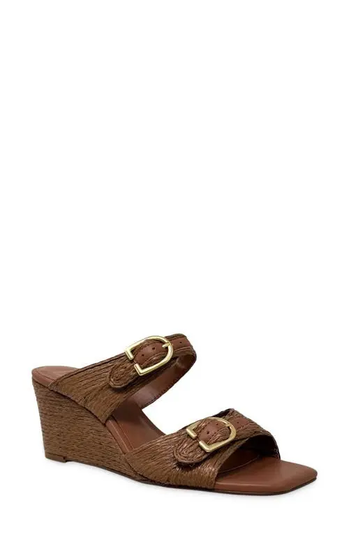 SHU SHOP Ignacia Wedge Slide Sandal - Brown Woven