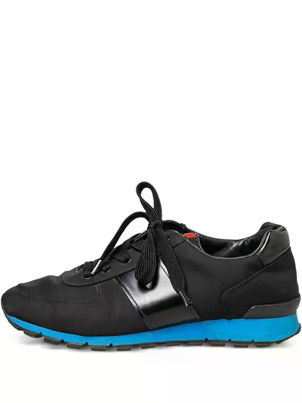 Prada Lace-up Sneakers With Leather Trim