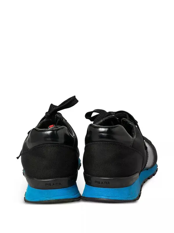 Prada Lace-up Sneakers With Leather Trim