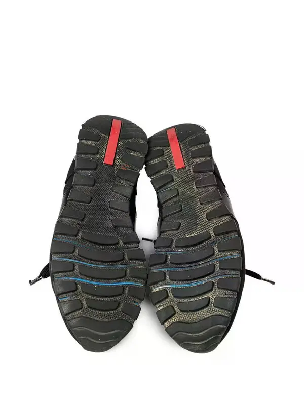 Prada Lace-up Sneakers With Leather Trim