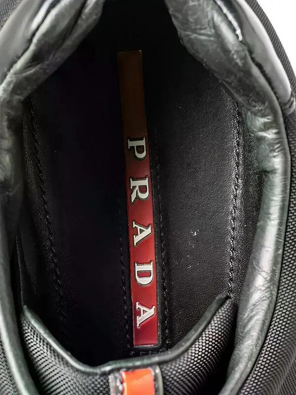 Prada Lace-up Sneakers With Leather Trim