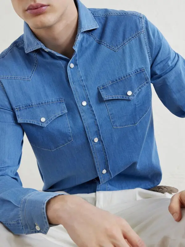 Brunello Cucinelli Denim Shirt - Blue