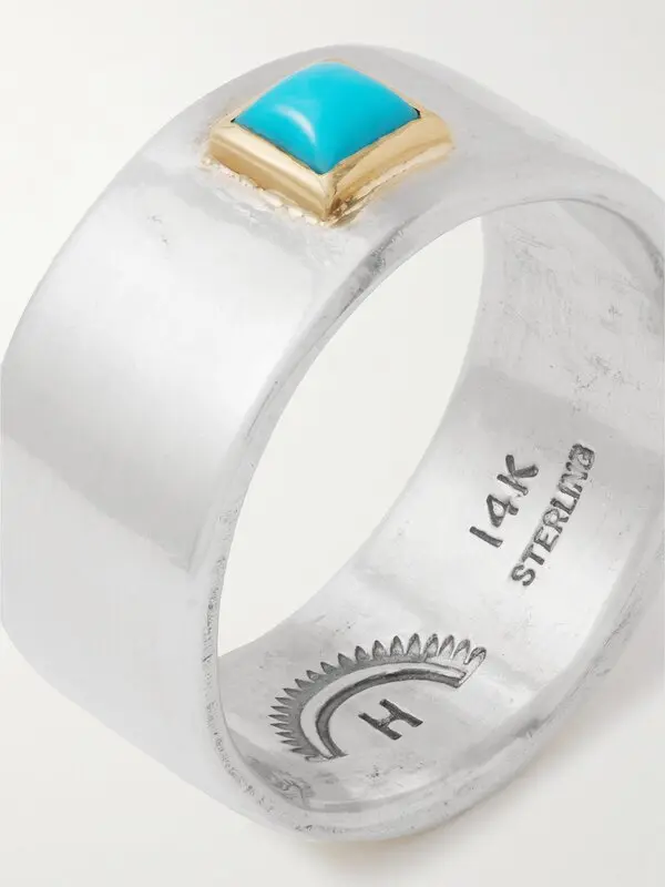 PEYOTE BIRD Azul Sterling 14-karat Gold And Turquoise Ring