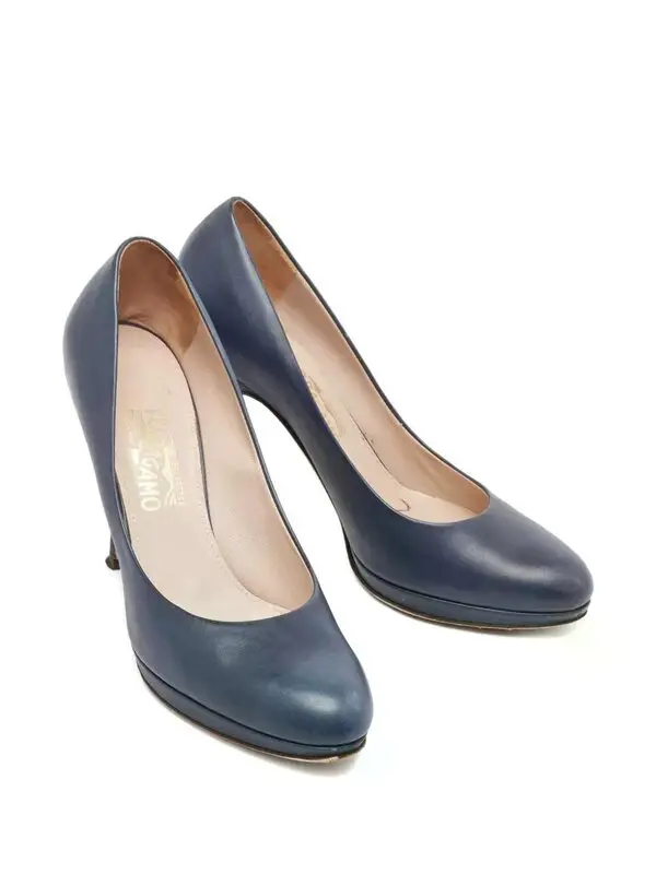 FERRAGAMO 110mm Leather Platform Pumps