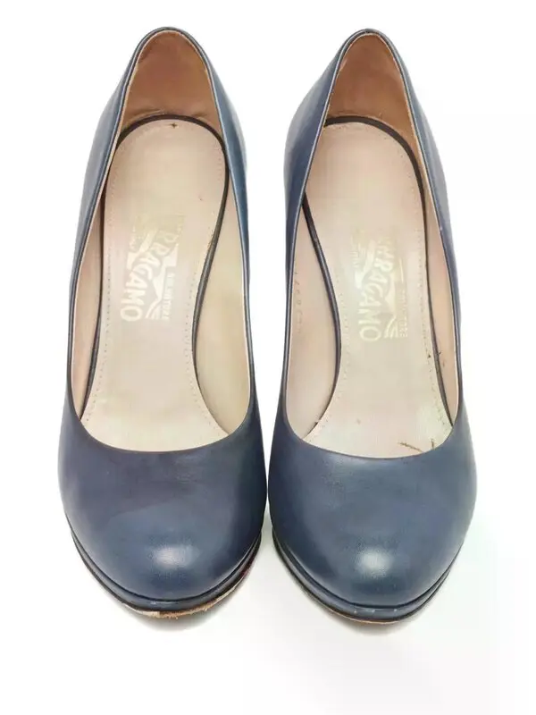 FERRAGAMO 110mm Leather Platform Pumps
