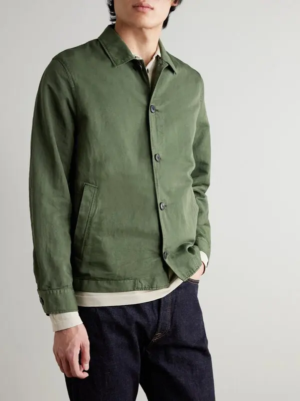 Sunspel Cotton And Linen-blend Field Jacket