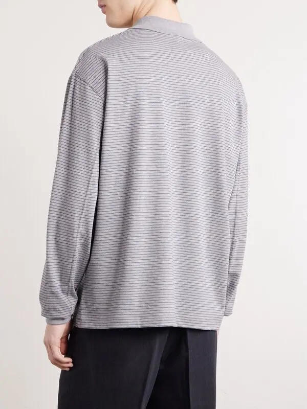 ATON Striped Suvin Cotton-jersey Polo Shirt