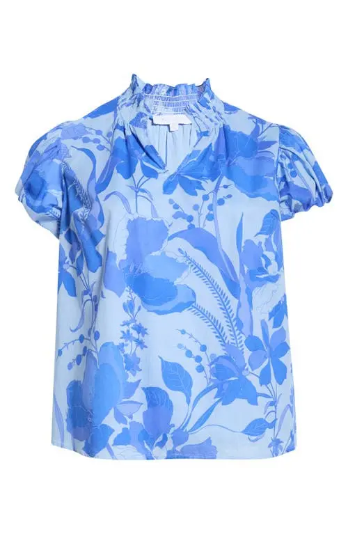 SUGARLIPS Floral Print Cotton Top - Light-blue-multi