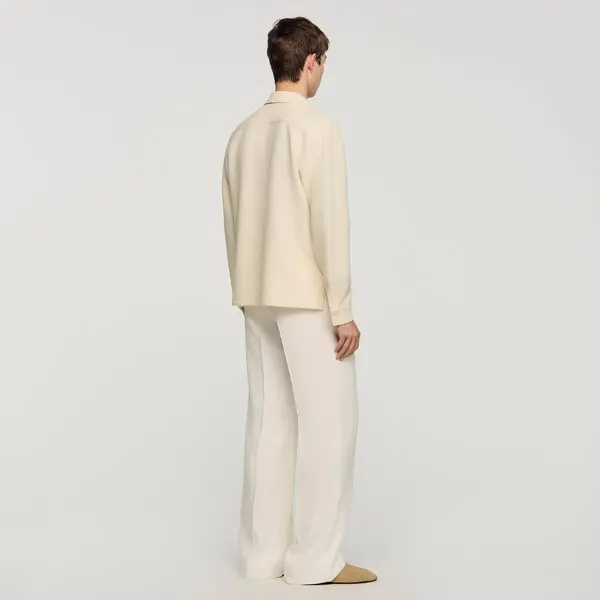 Sandro Textured Shark Collar Shirt - Ecru