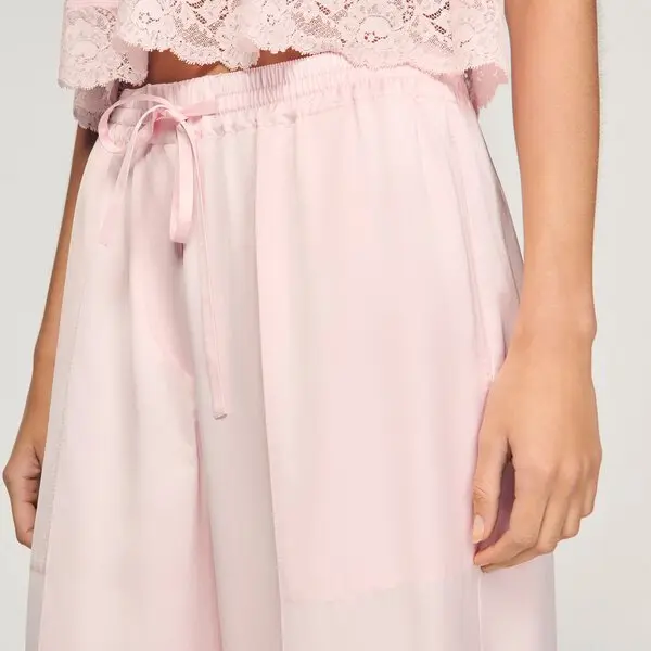 Sandro Satin Wide-leg Trousers - Light Pink