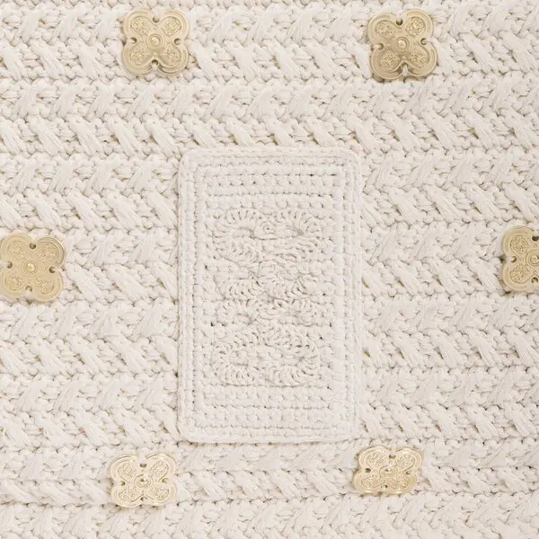 Sandro Crochet Tote Bag With Charms