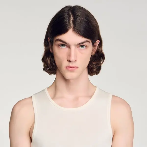 Sandro Cotton And Silk Knit Vest Top