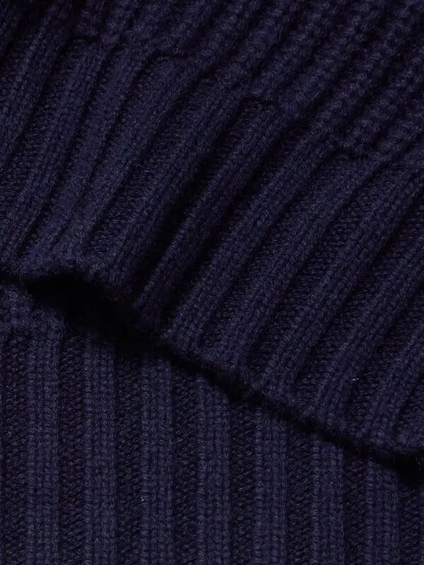 Mr P. Ribbed Wool And Cashmere-blend Half-zip Sweater