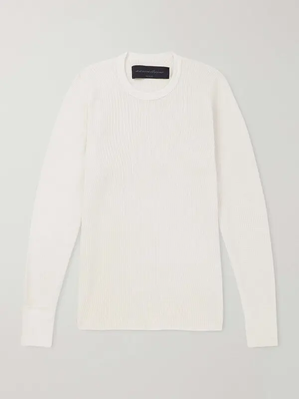 AARON LEVINE Waffle-knit Cotton Sweater