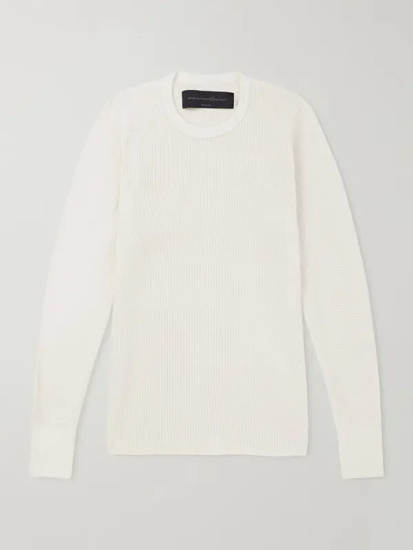 AARON LEVINE Waffle-knit Cotton Sweater