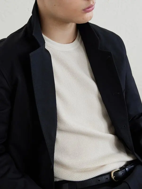 AARON LEVINE Waffle-knit Cotton Sweater