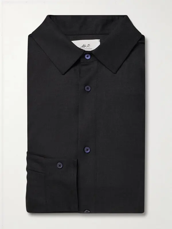 Mr P. Wool, Silk And Cashmere-blend Shirt - Gray