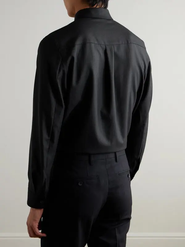Mr P. Wool, Silk And Cashmere-blend Shirt - Gray
