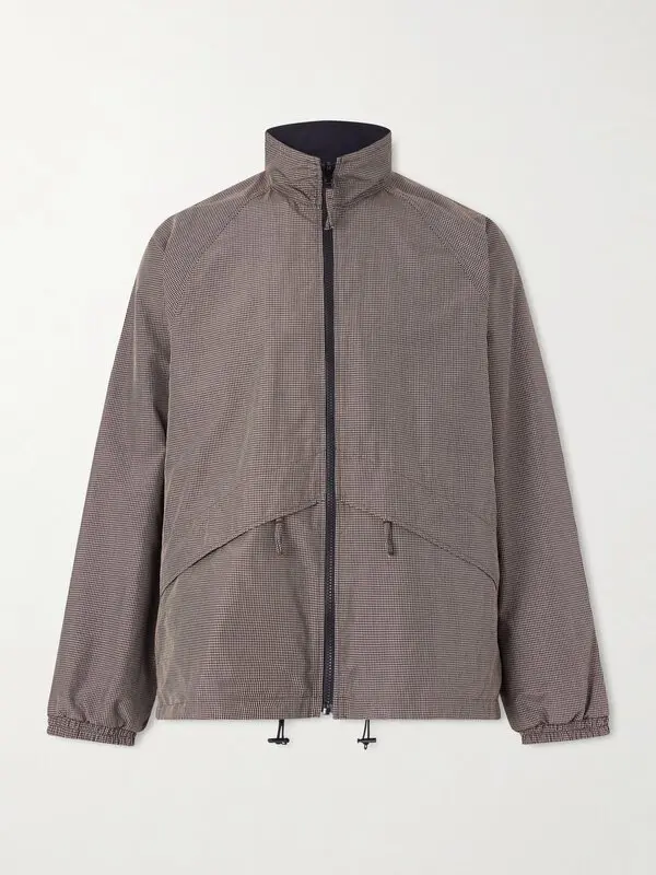 ATON Reversible Checked Silk-taffeta Jacket