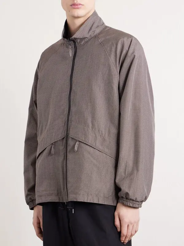 ATON Reversible Checked Silk-taffeta Jacket