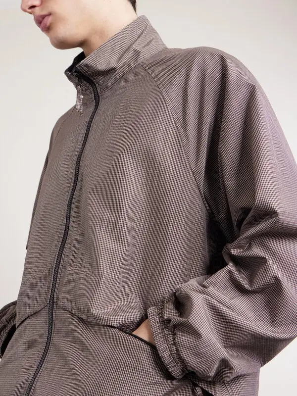 ATON Reversible Checked Silk-taffeta Jacket