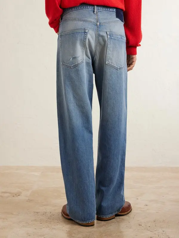 Visvim Social Sculpture 01 Wide-leg Selvedge Jeans - Blue