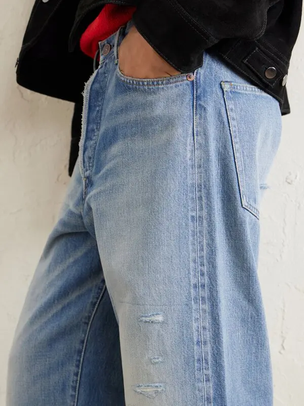 Visvim Social Sculpture 01 Wide-leg Selvedge Jeans - Blue
