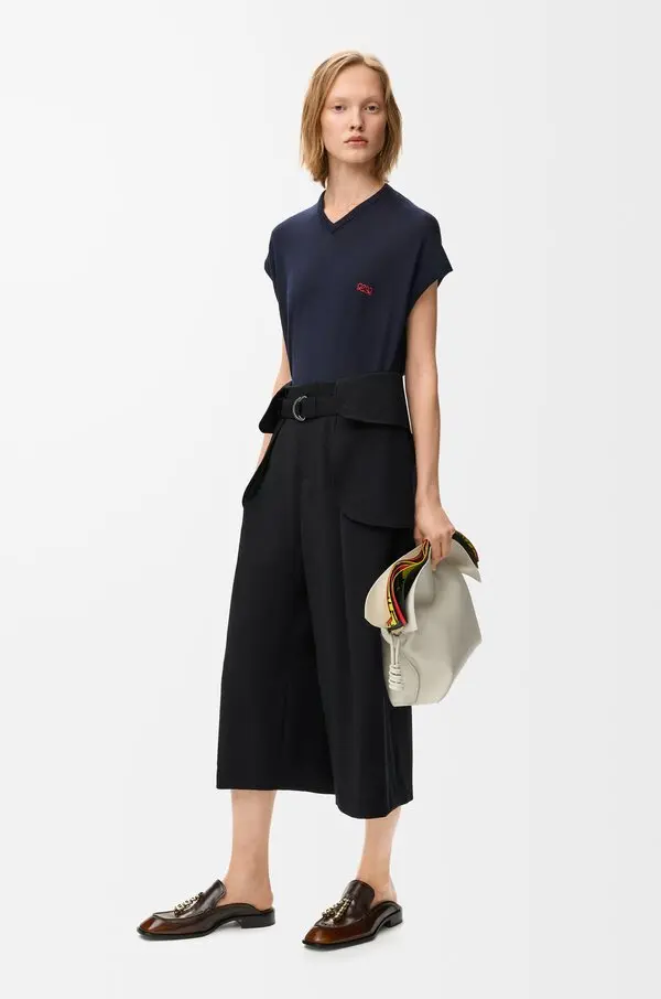 Loewe Wool Cropped Cargo Trousers