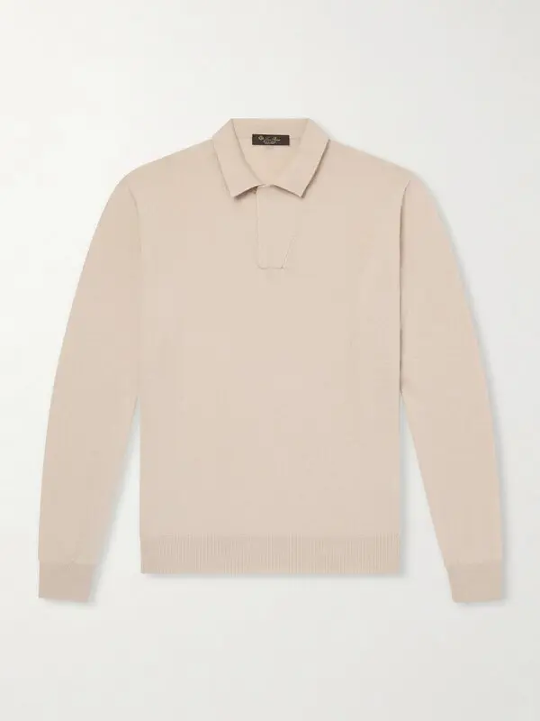Loro Piana Sergio Cashmere Polo Sweater - Neutrals