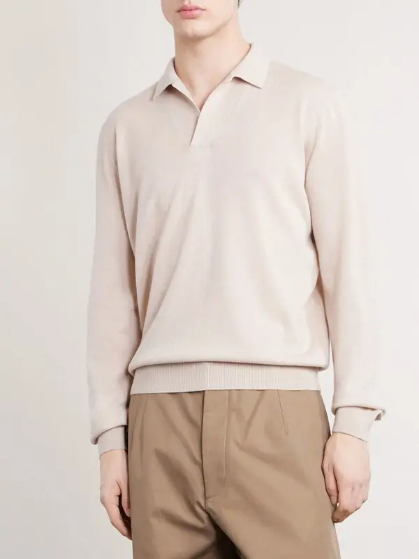 Loro Piana Sergio Cashmere Polo Sweater