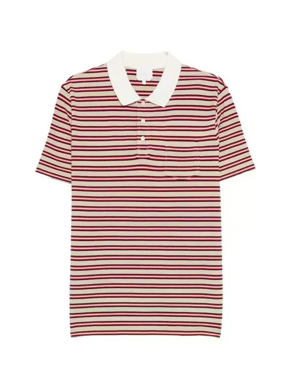 A.p.c. Striped Chest-pocket Polo Shirt - Neutrals