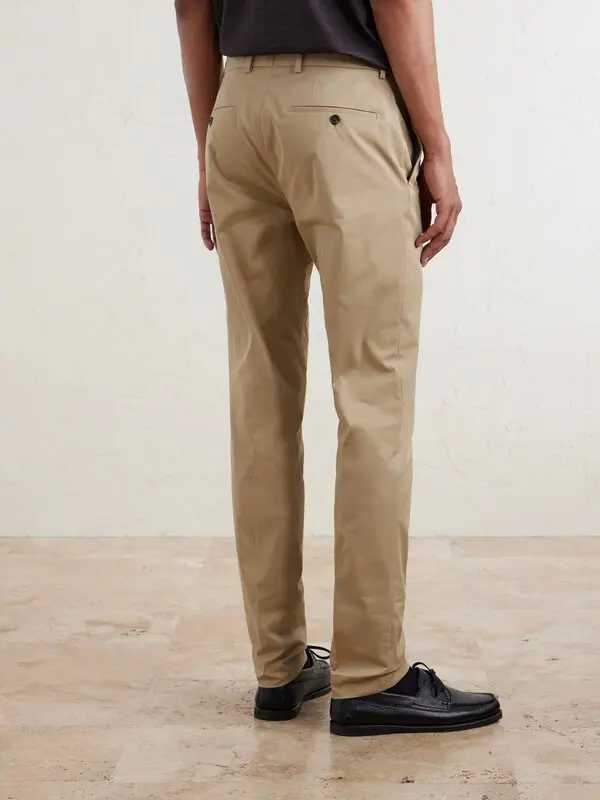 SLOWEAR Tapered Stretch-cotton Trousers - Neutrals
