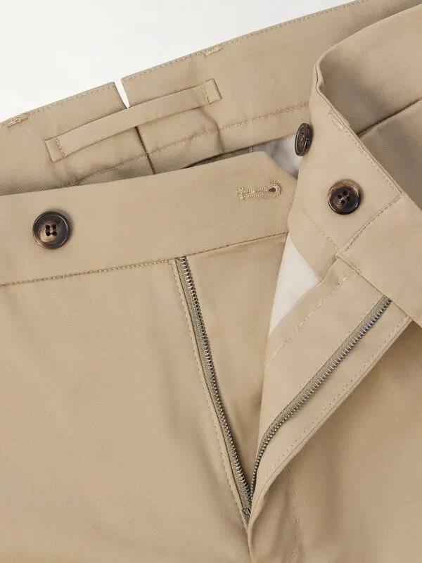 SLOWEAR Tapered Stretch-cotton Trousers - Neutrals