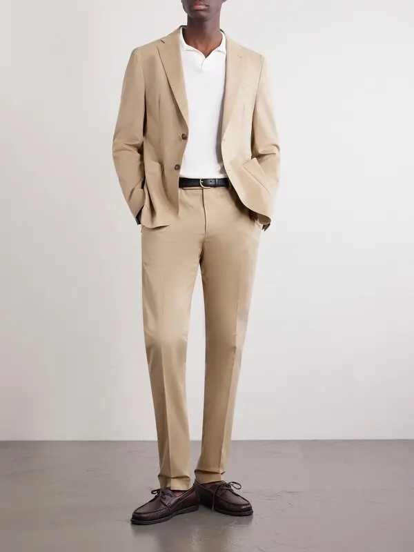 SLOWEAR Tapered Stretch-cotton Trousers