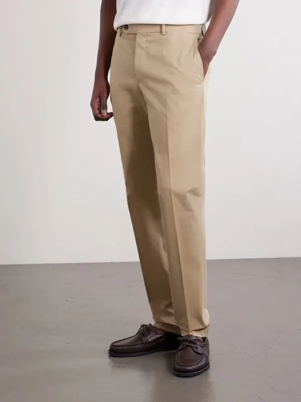 SLOWEAR Tapered Stretch-cotton Trousers