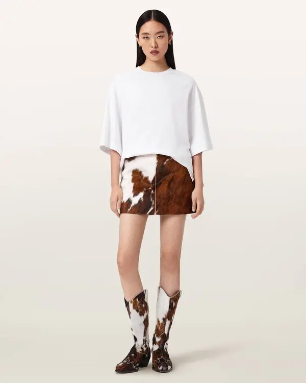 ALLSAINTS Dapple Cowhide Mini Skirt - Print