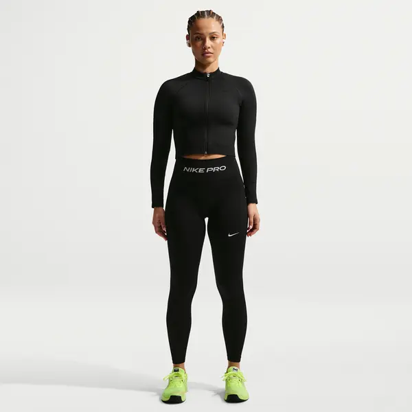 Nike Pro Seamless Full-zip Training Top - Black