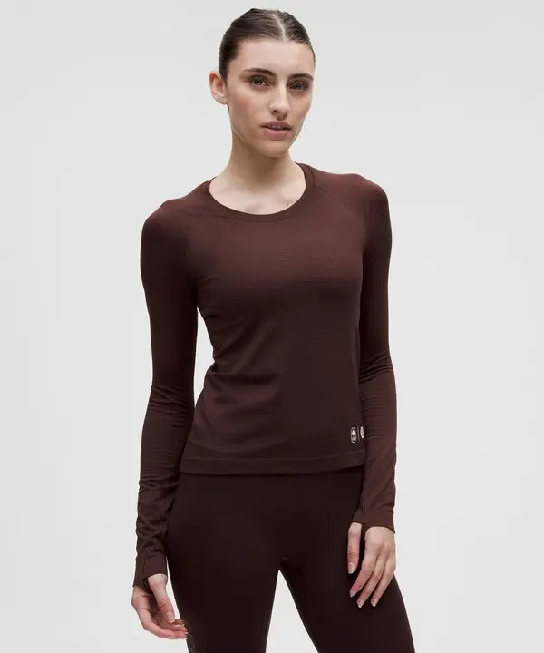Lululemon Team Canada Swiftly Tech Long-sleeve Shirt - Maple Echo Oxidized/black Garnet