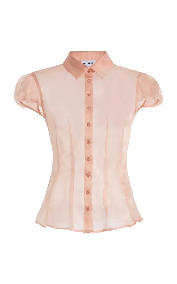 ALFIE Abby Sheer Silk-organza Shirt - Pink