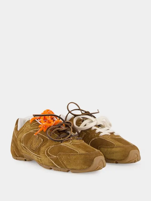 Miu Miu X New Balance 530 Sl Suede Sneakers - Brown